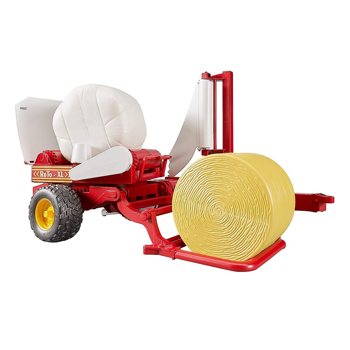 Bruder 02122 Bale Wrapper with Yellow and White Bales (Color May Vary)
