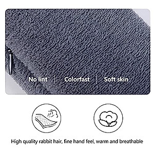 GWOKWAI Electric Heated Scarf, USB Neck Heat Pad, Soft Plush Electric Neck Wrap Fluffy Fur Collar Cozy Shawl for Unisex Winter Warmer Outdoor Camping Hiking Ski