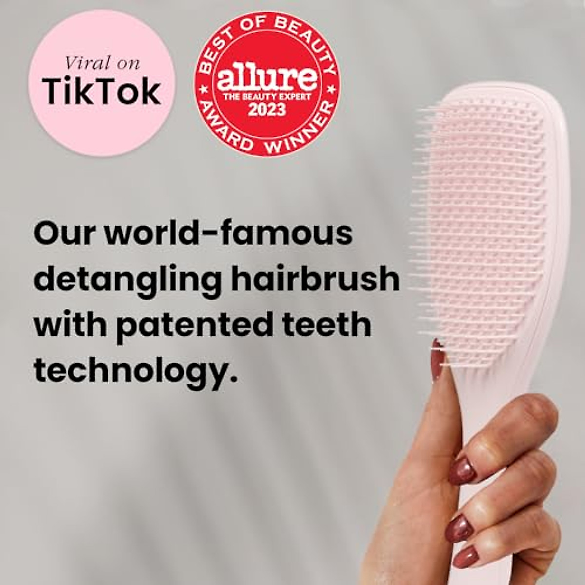 Tangle Teezer The Ultimate Detangler Plant Brush, Dry and Wet Hair Brush Detangler for All Hair Types, Marshmallow Pink