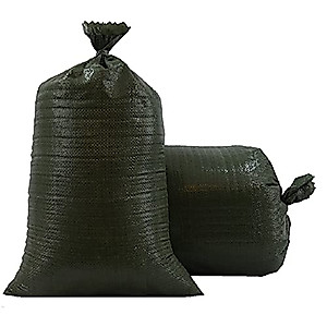 UpNorth Sandbags - Box of 100 - Empty Woven Polypropylene Sand Bags w/Ties, w/UV Protection; size: 14" x 26", color: Military Green
