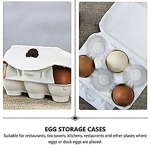 Hemoton 10 Pack Paper Egg Cartons Easter Reusable Egg Storage Natural Pulp Egg Cartons Pulp Fiber Egg Flats for Chicken Eggs Bulk Blank Egg Container Holds 6 Eggs