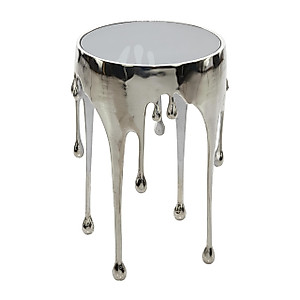 Deco 79 Contemporary Aluminum Accent, Side Table 16" x 16" x 25", Silver