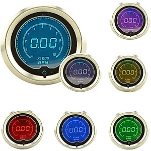LEVANLIGHT Black 7 Color LED Display 30 PSI Turbo Boost/Vacuum Gauge Kit for Car Truck | 7 Adjustable Color LED | Dual Digital Analog Output | 2-1/16" 52mm