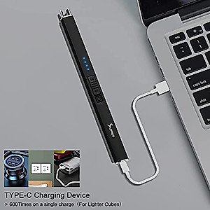 SUPRUS Electric Lighter Arc Windproof Flameless USB Lighter Rechargeable Lighter with Safety Lock for Candle BBQ Camping