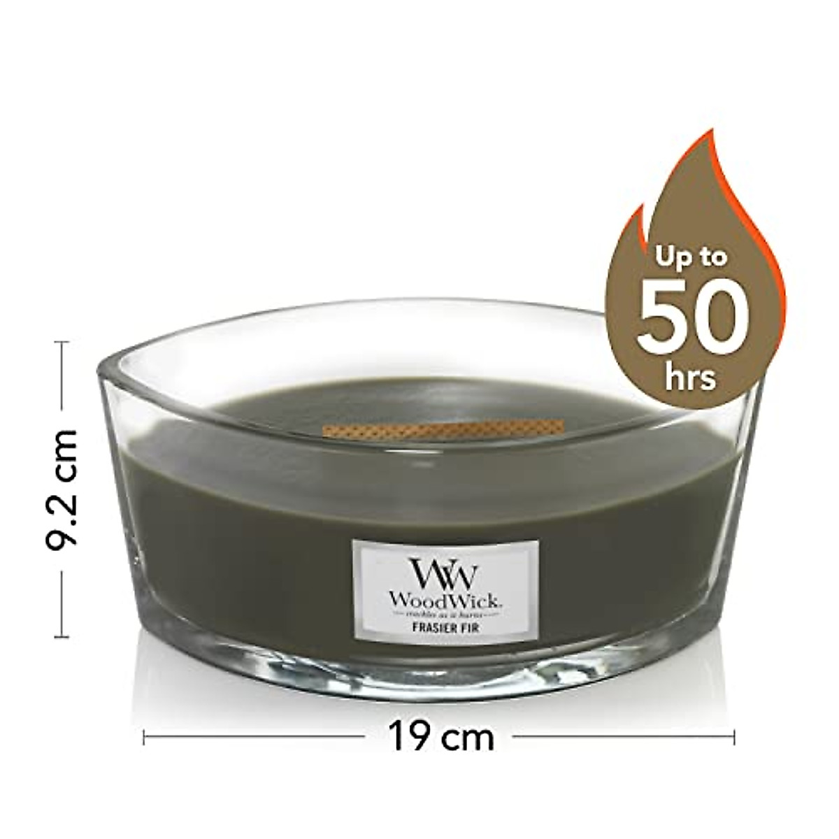 Woodwick Ellipse Scented Candle, Frasier Fir, 16oz | Up to 50 Hours Burn Time