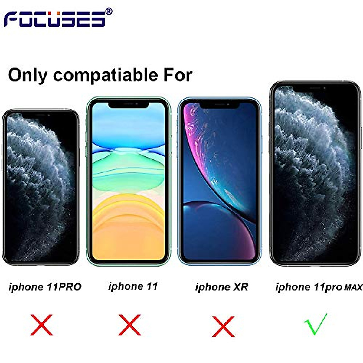 Focuses Screen Protector for iPhone 11 Pro Max, iPhone XS Max, Anti-blue Light Temper Glass Film [Eye Protection ] for iPhone Pro Max/XS Max-3Pcs