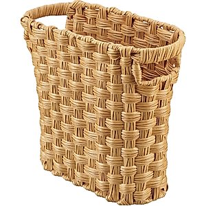 Wicker Waste Basket, Wicker Trash Can with Built-in Handles, Multifunctional Mini Wicker Basket for Home and Office, Compact Design and Durable Construction with Fine Artisanal Craftsmanship