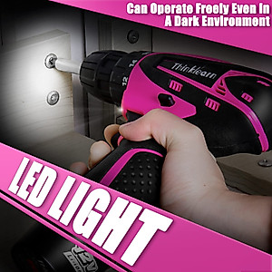 Pink Drill Set for Women, 137 Piece Hand and Power Tool Set with 12V Cordless Drill, Home Tool Kit for DIY, Necessities for Daily Decoration and Maintenance, As a Creative Gift for Ladies