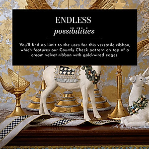 MacKenzie-Childs 3-Inch Courtly Velvet Ribbon, Gift-Wrapping and Christmas-Tree Ribbon, Christmas Decorations, 30' Long