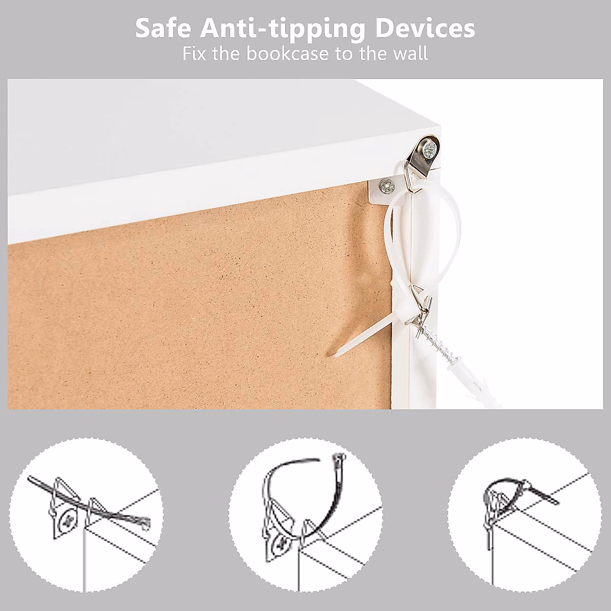 Giantex 6-Cube Storage Organizer, Storage Cabinet with 3 Open Cubes and 3 Cabinets, Free Standing Wooden Cubby Bookcase, Compartment Units for Home Office, 3-Tier Bookshelf for Books, Toys (White)