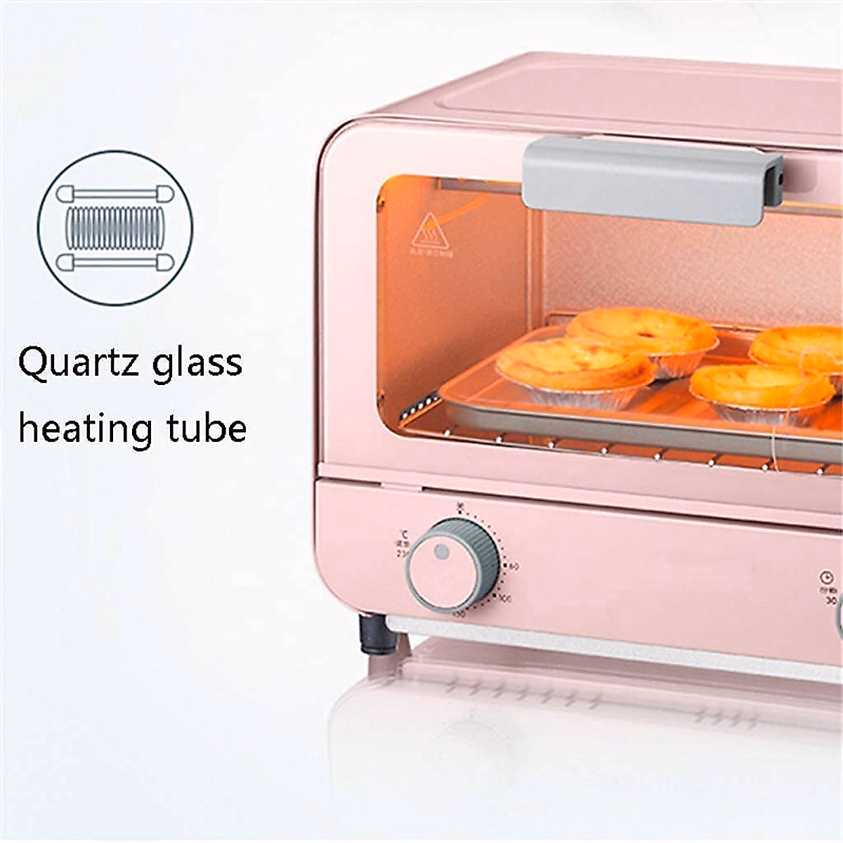 9L Mini Oven,Adjustable Temperature 60-230 ℃ and 30 Minutes Timer Multifunctional Home Baking Oven Baking Cake Convection Countertop Toaster Oven (Blue)