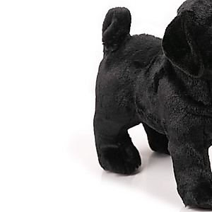 BONI 12.5 Inch Black Pug Stuffed Animal, Pug Plush Dog Stuffed Animals