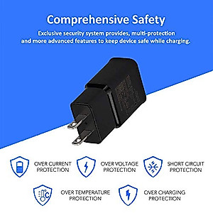 Adaptive Fast Charging Wall Charger and 5-Feet USB Type C Cable Kit Bundle Compatible with Samsung Galaxy S23/S22/S21/S20/S10/S9/S8/Note 20/Note 10/Note 9/Note 8 & Other Smartphones (Black) (1-Pack)