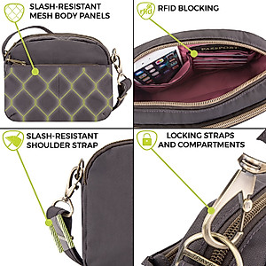 Travelon Anti-theft Signature E/W Shoulder Bag, Ocean