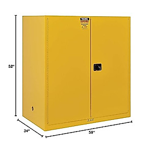 Global Industrial 110 Gallon Drum Storage Safety Cabinet, Manual Close w/Rollers