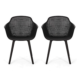 Christopher Knight Home Davina Outdoor Dining Chair (Set of 2), Polypropylene, Black