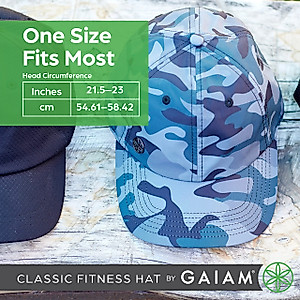 Gaiam Women's Running Hat - Classic Fitness Black Hats with Quick-Dry Sweatband, Trendy Hat with Ponytail Hole for Women, Moisture Wicking Girls Baseball Cap for Hiking & Summer Beach Vacation - Black