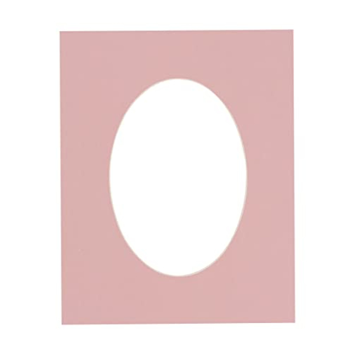 6x8 Mat Bevel Cut for 4x5 Photos - Precut Pink Oval Shaped Photo Mat Board Opening - Acid Free Matte to Protect Your Pictures - Bevel Cut for Family Photos, Pack of 1 Matboard Show Kit With Acid Free