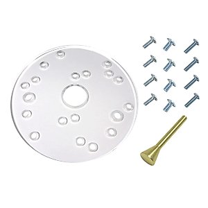 Taytools 300005 Universal Router Base Plate, 6-1/2 Inch Diameter, 5/16 Inch Thick, Fits most 1-2 HP Porter Cable, Ryobi, Bosch, Makita, Sears, Fein, Milwaukee, Freud, Hitachi, Elu and Dewalt Routers