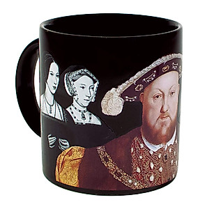 Henry VIII Disappearing Coffee Mug - Add Hot Water and Watch Henry's Wives Disappear - Comes in a Fun Gift Box - by The Unemployed Philosophers Guild, 10Fl oz