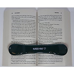 BookBone (TM) - Made in The USA - The Original Weighted Rubber Bookmark - Printed with - Nurses Have Heart - Holds Books Open