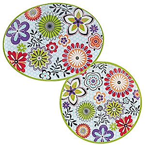 Certified International Carnaby Melamine 2 Piece Platter Set, Multicolor, Large