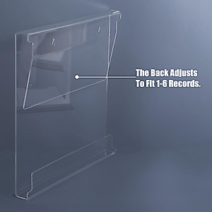 Antilope Vinyl Record Storage Display Shelf Wall Mount, Adhesive Tape Clear Acrylic Floating12 inch LP Album Storage Holder Organizer Hold Up to 6 Single LPs