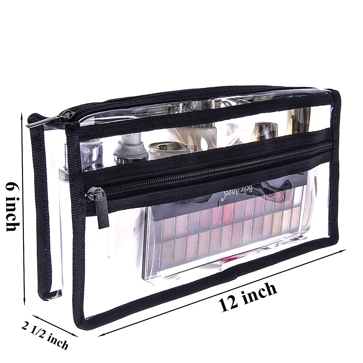Jula Vance Clear PVC Makeup Bag Transparent Actor Bag Large Cosmetic Organizer Bag Makeup Kits Pouch Travel Make Up Accessories Storage Bag Clear Pencil Pouch Case Bag