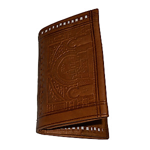 Treasures Of Morocco Handmade Moroccan By-fold Leather Wallet Large Vintage Exquisite Handy Brown