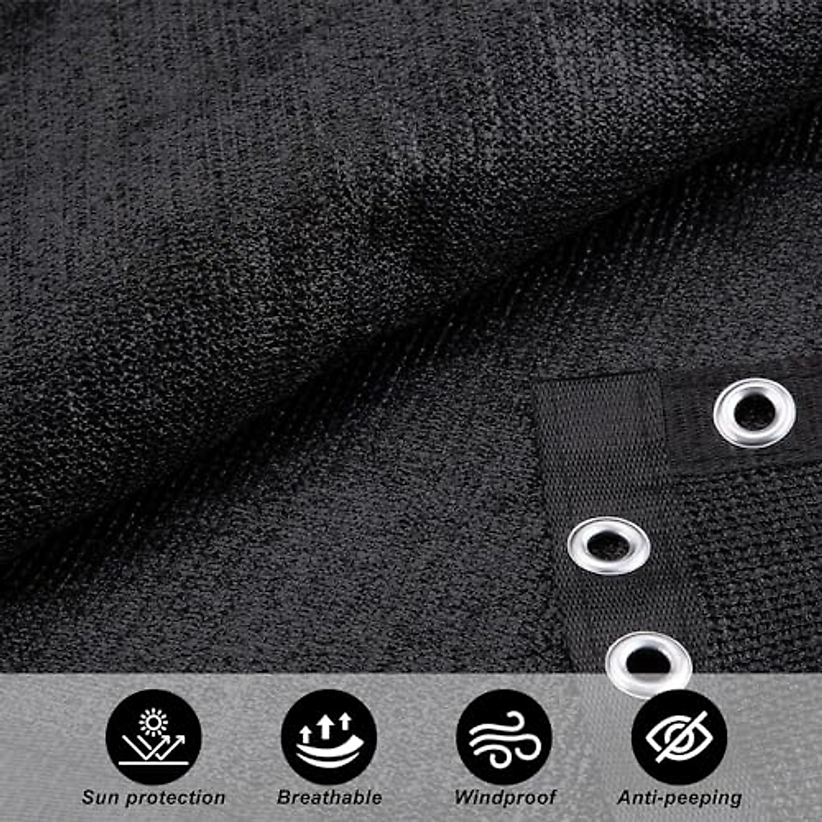 Cliselda 8ft x 50ft Privacy Fence Screen, Black Fence Covering Privacy with Grommets, Heavy Duty Fencing Mesh Shade Net Cover for Outdoor Yard Wall Garden Backyard Commercial Residential