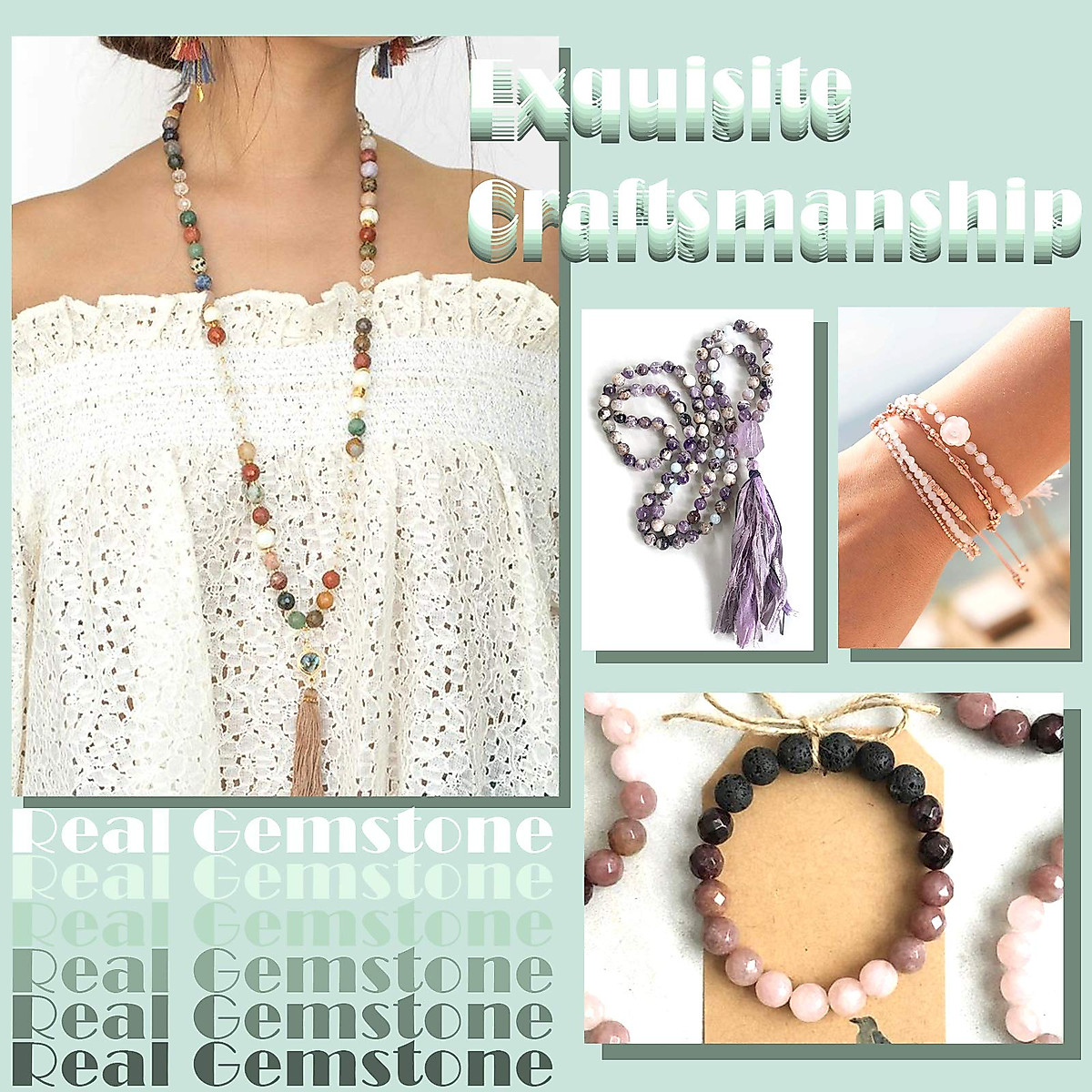 Yholin 45pcs 8mm Natural Round Stone Beads, Natural Indian Agate Gemstone Hole Size 1mm Crystal Energy Stone Healing Power Loose Beads for DIY Crafts Bracelet Jewelry Making 1 Strand 15"