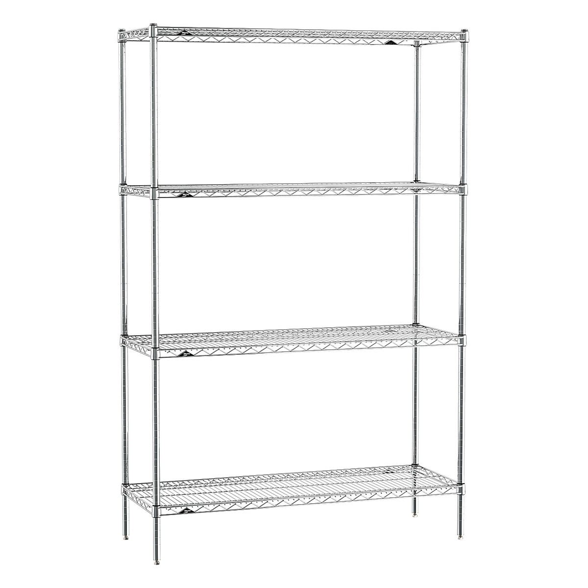 Metro EZ1848NC-4 Super Erecta Industrial Wire Shelving 4-Shelf Convenience Pak, Chrome, 18" x 48" x 74.5"