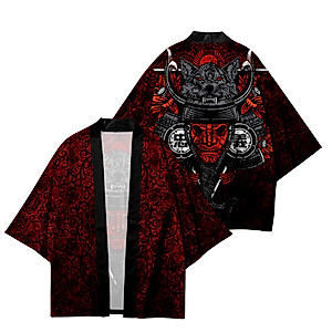 DOSLAVIDA Men's Japanese Kimono Jacket Set Stylish Open Front Coat With Shorts Chinese Style Printed Cardigan Suits