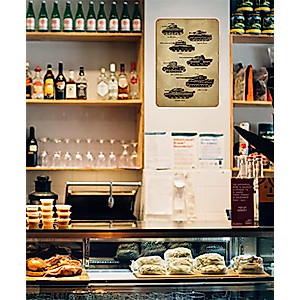 Decleezw WWII Tanks Metal Sign Retro Military Poster Prints Home Bar Pub Wall Decor Gifts for Military 12x8 Inch