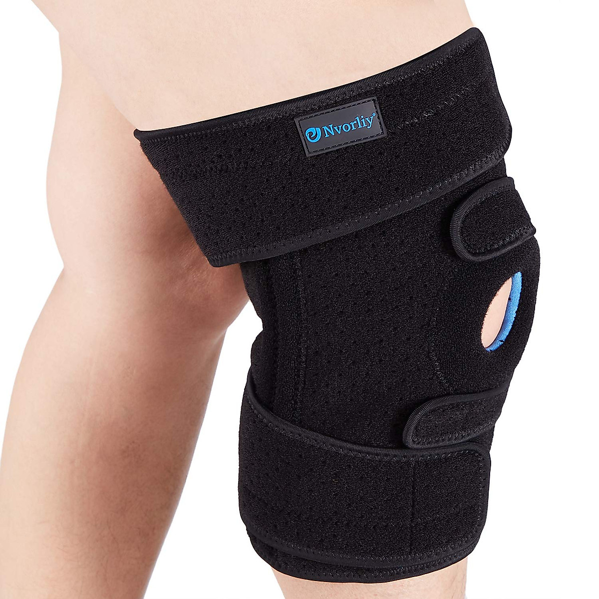 Nvorliy Plus Size Knee Brace for Knee Pain, Extra Large Knee Brace for Women and Men, Adjustable Knee Support with Side Stabilizers for Knee Pain Relief, Arthritis, ACL, LCL, MCL, Injury Recovery