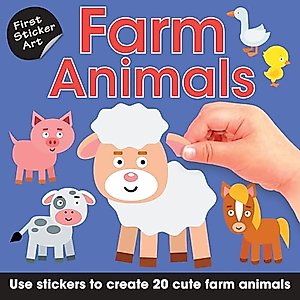 First Sticker Art: Farm Animals: Color By Stickers for Kids, Make 20 Pictures! (Perfect Christmas Gift, Stocking Stuffer for Ages 3+)