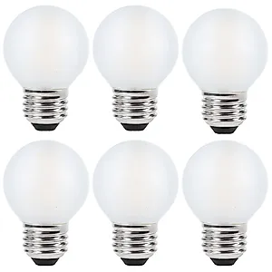 Sunaiony Frosted E26 LED Bulb 4W Dimmable Warm White 2700K, 40 Watt Equivalent LED Light Bulbs, G16.5 Edison LED Frosted Globe Light Bulbs, Vintage Light Bulbs for Chandelier, Pendant, Vanity, 6Pack