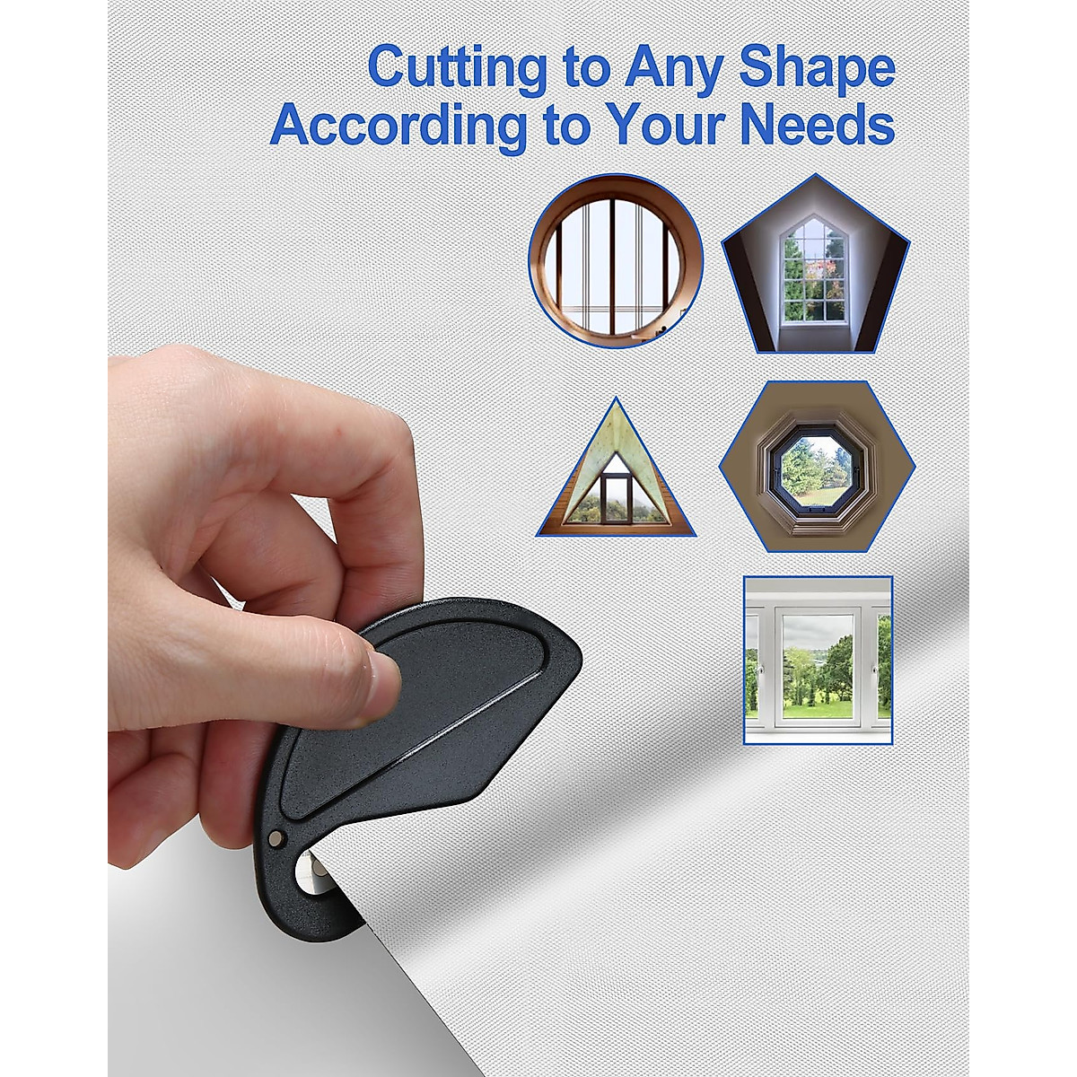 Saudoli 157" x 57" Blackout Curtains for Bedroom - 100% Blackout Window Shades with Hook and Loop Tape | Window Shades for Home Baby Nursery, Bedroom, Dorm Room, Office or Travel (White)