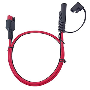 Halokny SAE Connector Adapter 12AWG Cable, with Waterproof and Dustproof Cover for Pre-Wired RV Boat Charge Battery Solar Panel, Compatible Anderson PowerPole Port - 30cm/1FT