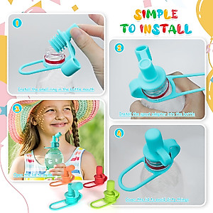 X-KIDS Baby Water Bottle Cap No Spill Silicone Bottle Top Water Bottle Spout Adapter for Toddlers Kids Travel Essentials, Leak-Proof, BPA-Free (Mix-4 Pack)