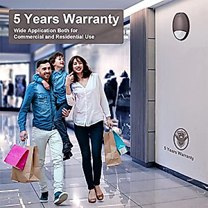 Outdoor Led Emergency Light with Battery Backup Photocell Sensor Self Test Diagnostics, Aluminum Exterior Waterproof Commercial Wall Pack Emergency Lighting Fixtures 120-277VAC UL Certified (2 Pack)