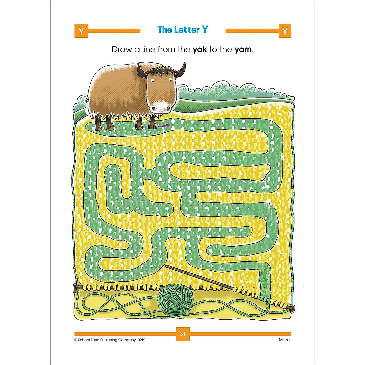 School Zone - Mazes Animals Workbook - Ages 4 to 6, Preschool, Kindergarten, Puzzles, Alphabet, Animal Names, Colorful Pictures, Problem-Solving, and More (School Zone Activity Zone® Workbook Series)