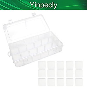 Yinpecly Component Storage Box 230x120x40mm Adjustable Divider Grids Removable Compartment PP Organizer for Jewelry Beads Earring Container Tool Fishing Hook Small Accessories 1Pcs