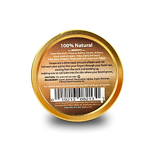 Well's MEGA GROWTH Beard Balm (Original Scent) | 2 fl.oz. | 100% Natural | Chemical-Free | For Men’s Beard Care | Taming, Styling & Softening