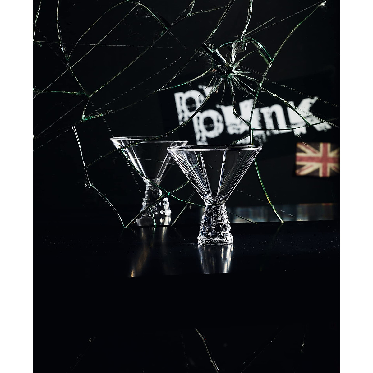 Nachtmann Punk Collection Cocktail Coupe Glasses, Set of 2, Studded Textured Crystal Glass Stem, Perfect for Drinking Champagne, Sweet Wine, Martini, and Cosmopolitan