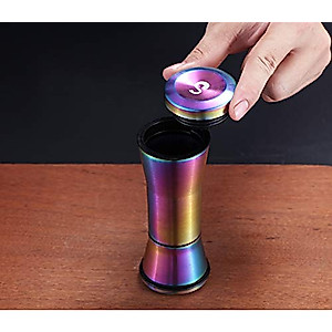 Rainbow Salt And Pepper Shakers, Kyraton Titanium Plating Stainless Steel Salt And Pepper Grinders Refillable Pepper Grinder, Pepper Mill, Salt Grinder, Salt Shaker, Salt Pepper Shaker Set of 2