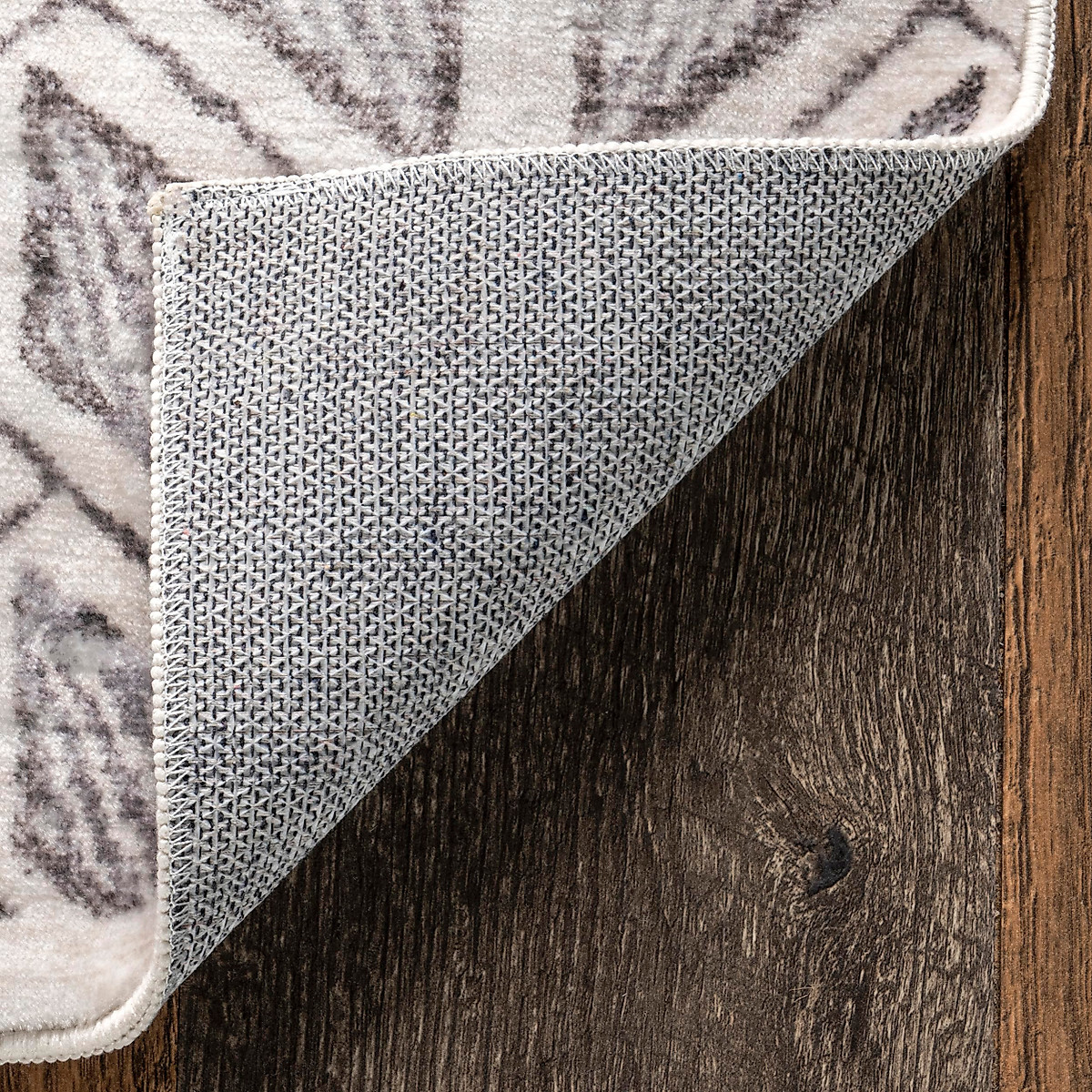 nuLOOM Via Geometric Striped Machine Washable Area Rug, 8x10, Grey