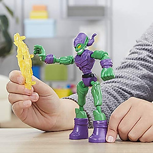 Spider-Man Marvel Bend and Flex Green Goblin Action Figure Toy, 6-Inch Flexible Figure, Includes Blast Accessories, for Kids Ages 4 and Up