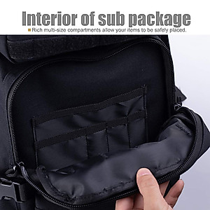 R.SASR Black Tactical Backpack, Military Backpack, Molle Backpack.(Black-01)