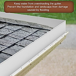 BJADE'S Gutter Valley Splash Guard,6 Pcs Aluminum Roof Valley Splash Shield Gutter Guard.for Straight,Flat Roofs,Corner,10 inch Each